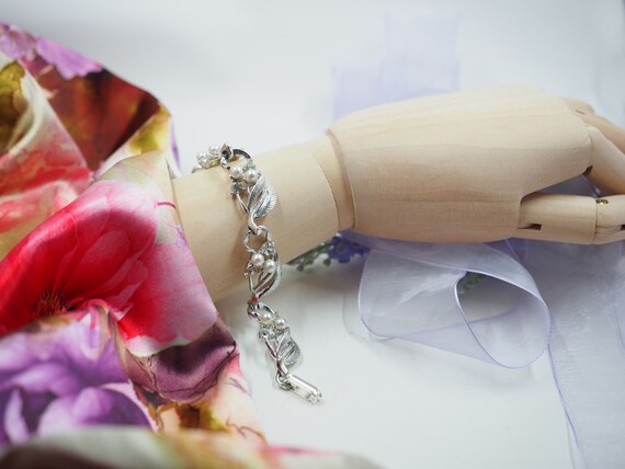 Elegant Designer STAR Glass Pearl & Rhinestone Bracel… - Gem