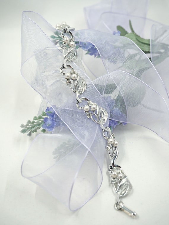 Elegant Designer STAR Glass Pearl & Rhinestone Bracel… - Gem