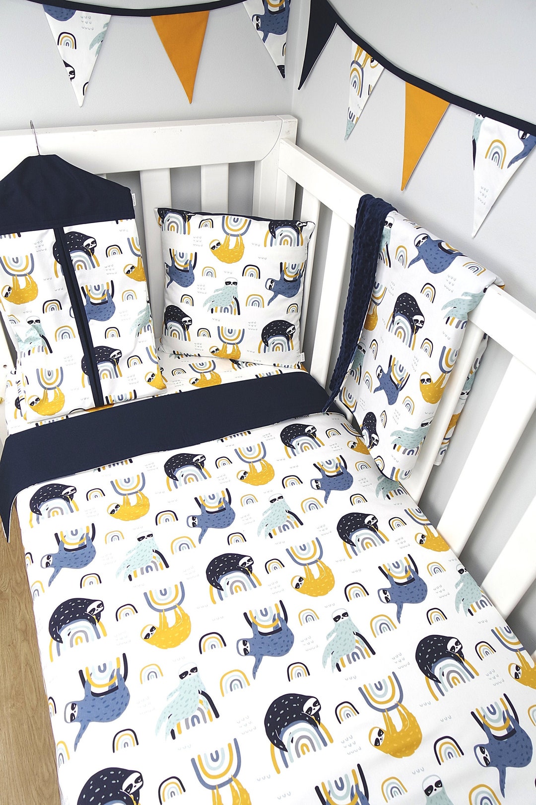 Rainbow Sloth Nursery Set // Rainbow Sloth Crib Set // Sloth Nursery ...