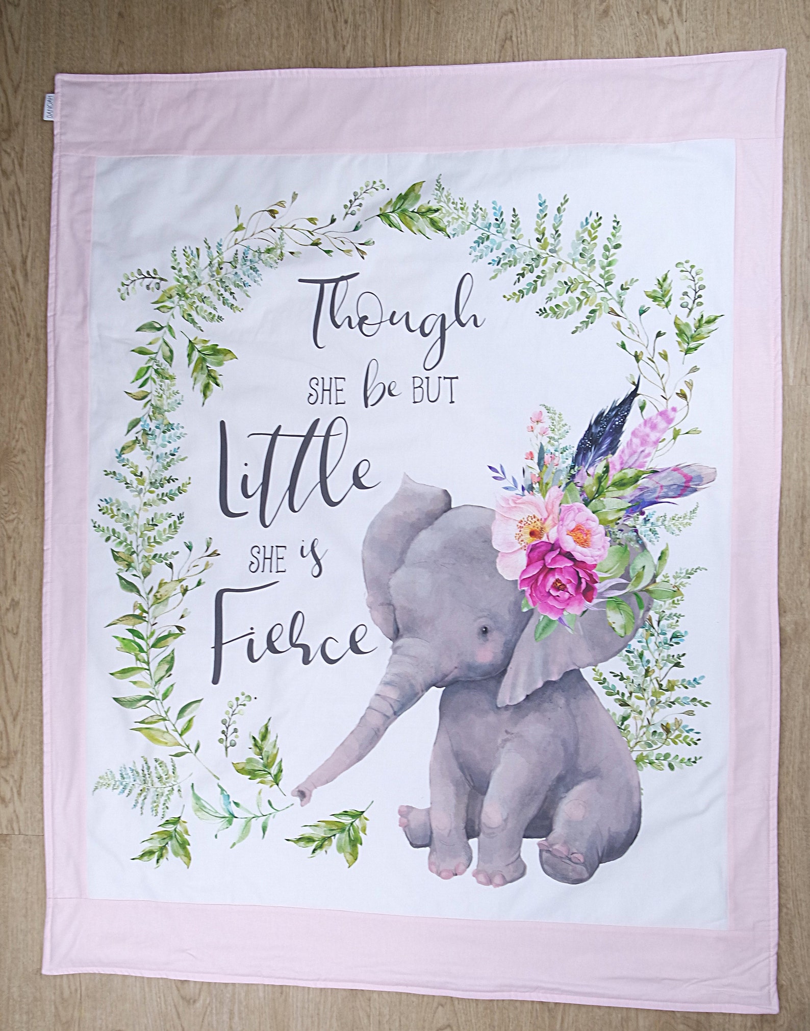 Pink Fierce Elephant Nursery Set // Pink Fierce Elephant Boho | Etsy
