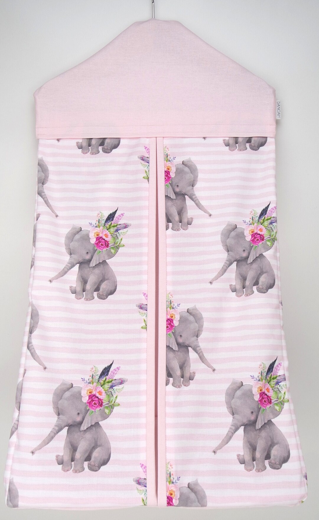 Nappy Stacker - Diaper Stacker With Pink Stripe Elephants - Etsy