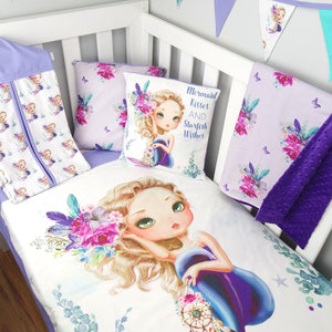 Purple Boho Mermaid Nursery Set // Mermaid Cot Crib Set - Etsy