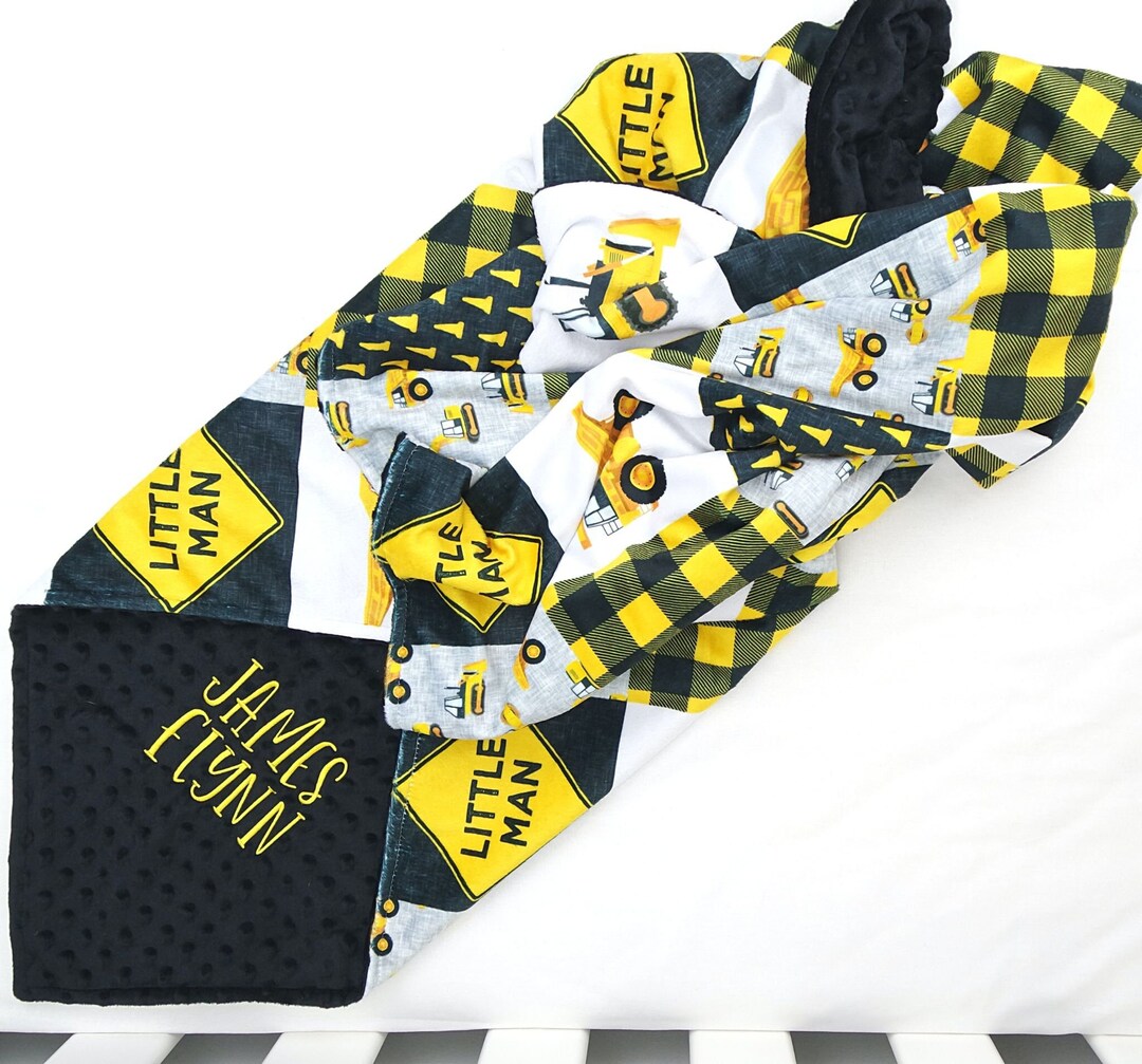 Personalised Baby Blanket, Machinery Baby Blanket, Construction Blanket ...