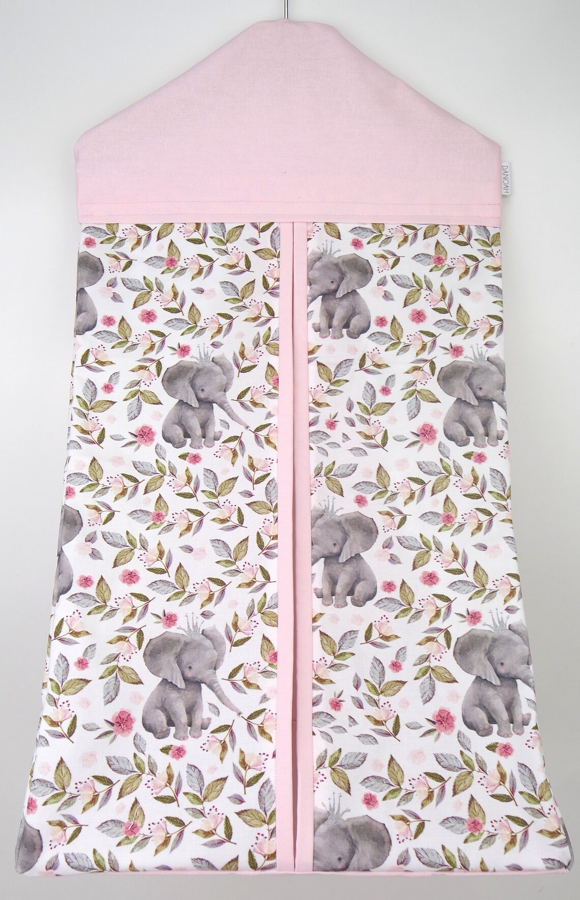Nappy Stacker - Diaper Stacker With Pink Floral Elephants - Etsy
