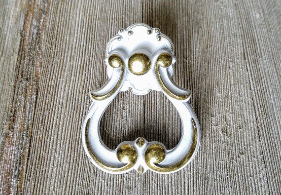 Vintage Pull Drawer Pull Shabby Chic Pull White and Gold - Etsy UK