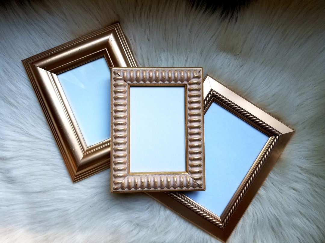 Vintage Gold Frames, Set of 3 Ornate Frames, Two 4" X 6" and One 5" X 7 ...