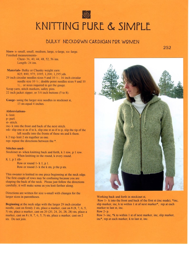 Bulky Neckdown Cardigan for Women Knitting Pattern, Designed for ...
