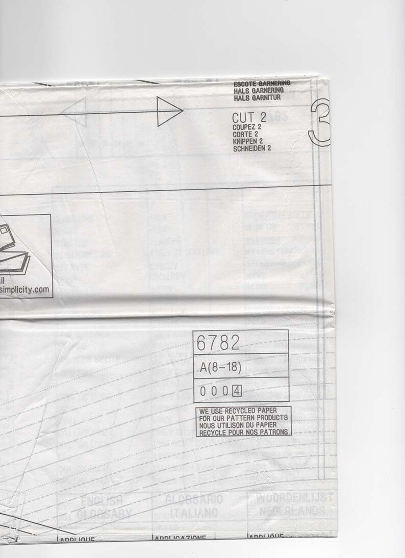 6782 New Look Tunic For Knit Fabric Size A 8 10 12 14 16 18 Paper Sewing Pattern Etsy
