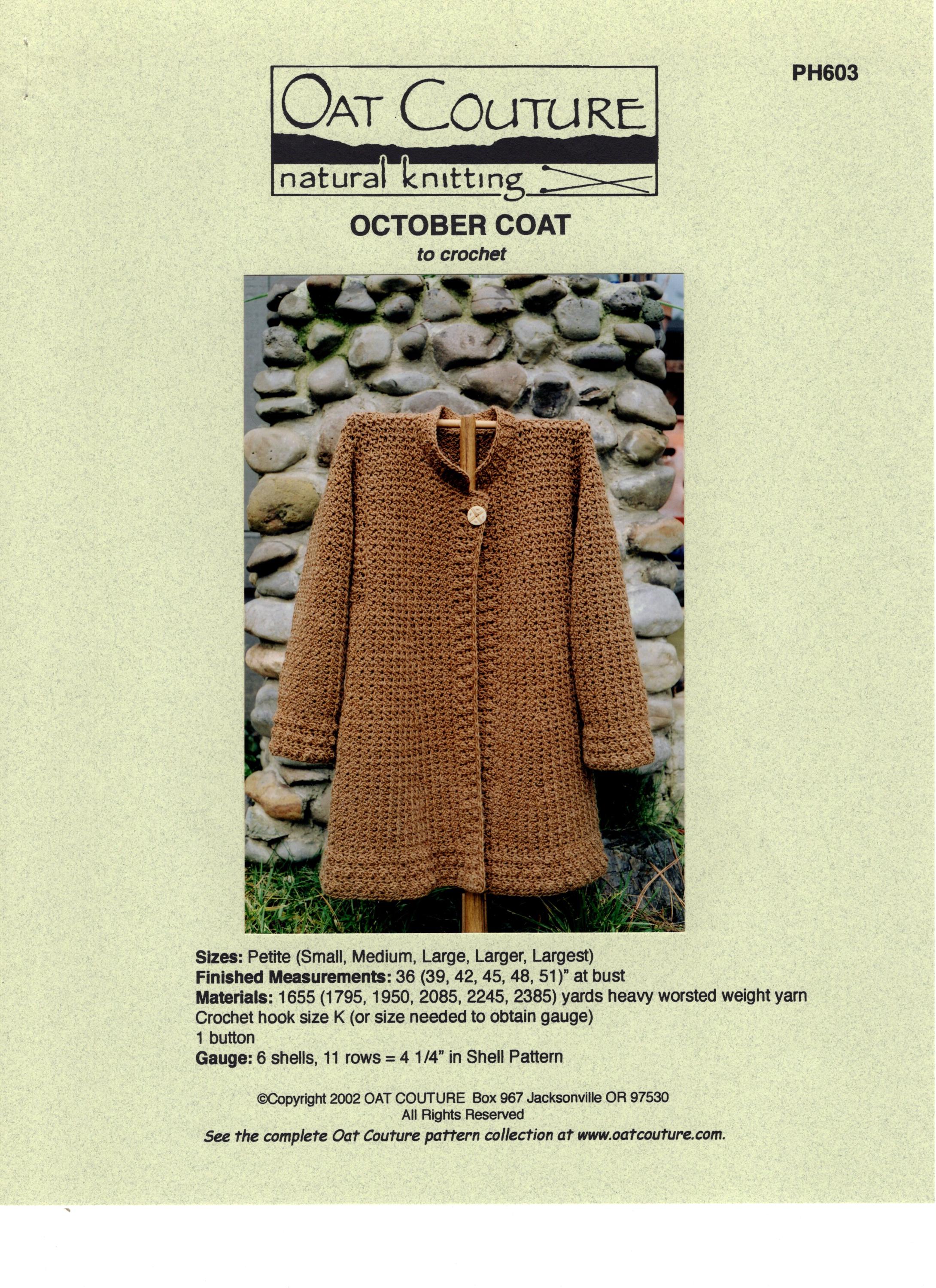 October Coat Crochet Pattern for Adults, Designed by Oat Couture for ...