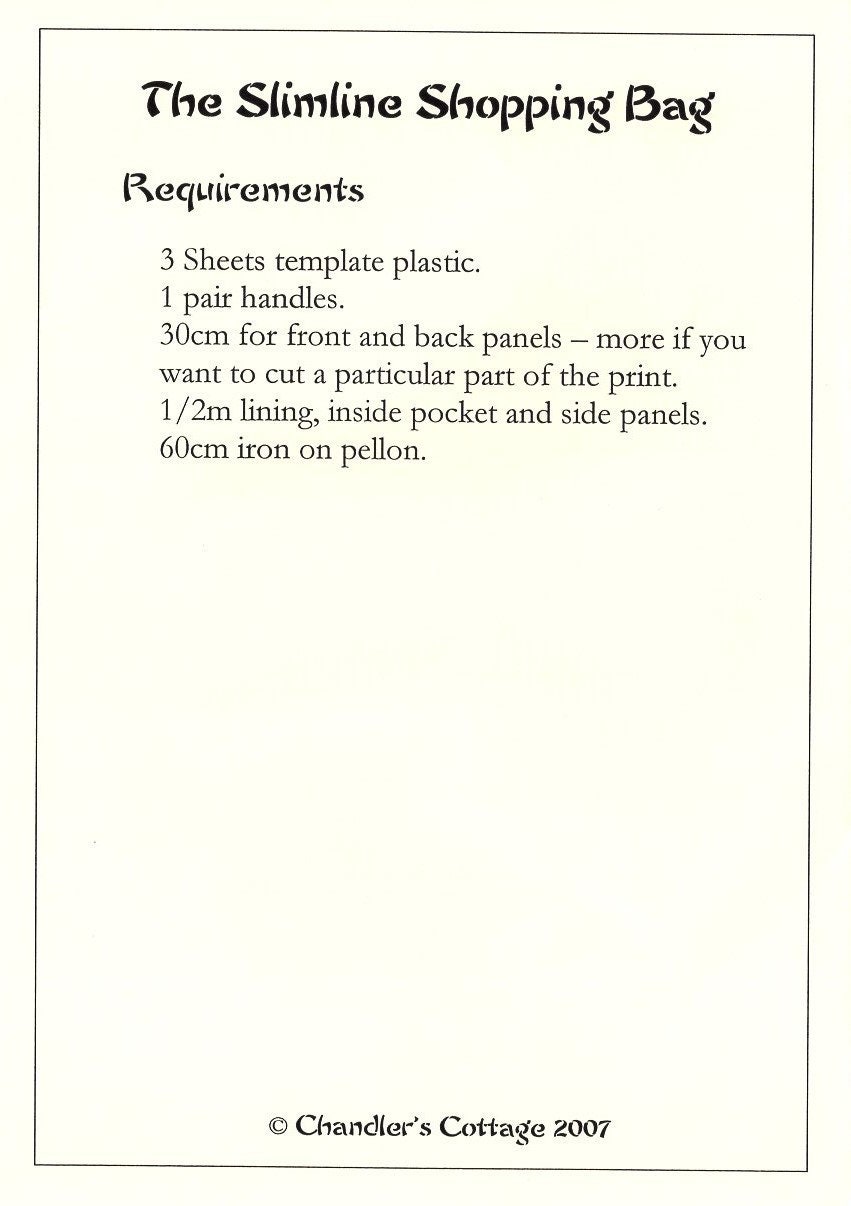 The Slimline Shopping Bag Designed by Leesa Chandler of Chandler's ...