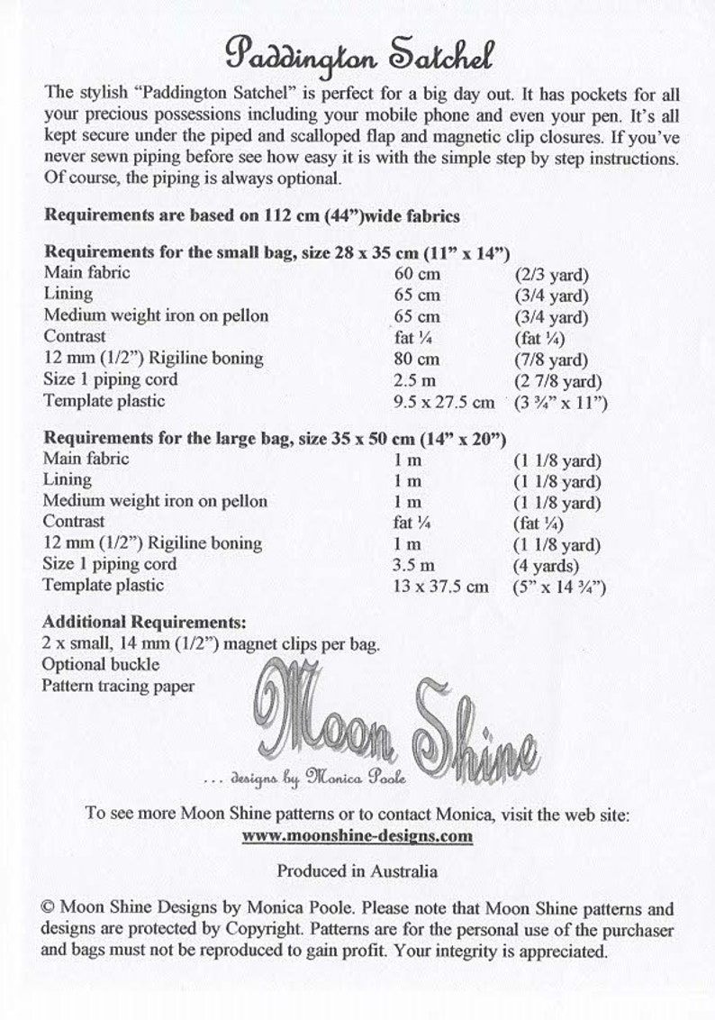 Paddington Satchel Designed by Monica Poole of Moon Shine Designs Paper ...