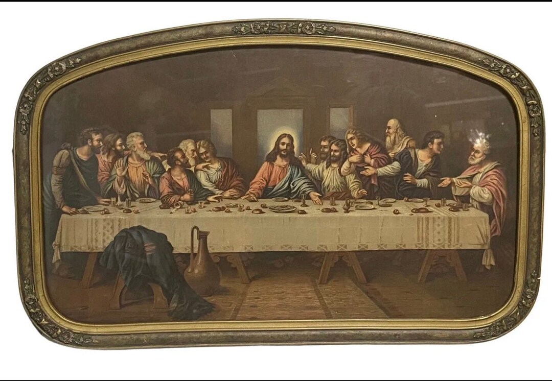 Antique Victorian Last Supper Lithograph Ornate Wood & - Etsy