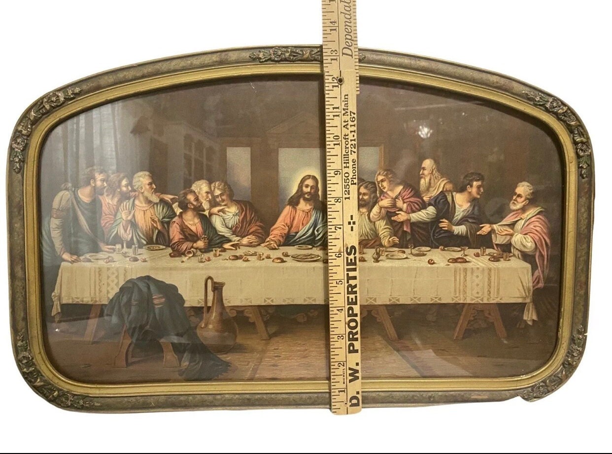Antique Victorian Last Supper Lithograph Ornate Wood & - Etsy