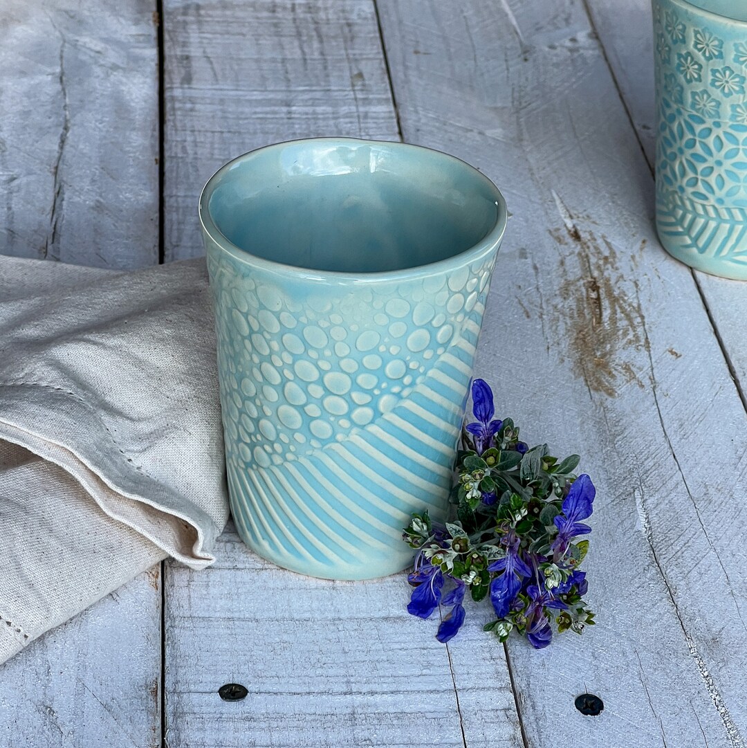 Mint Sea Salt Tumblers/water Cup/ Ceramic Cup/ Short Cup - Etsy
