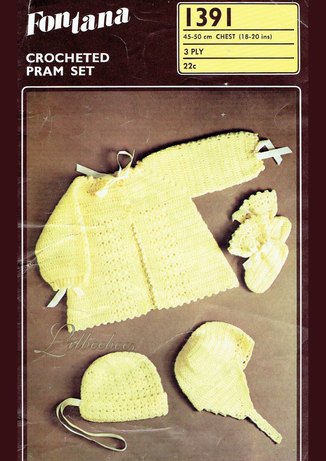 Baby Crochet Pattern - PDF Download - Crocheted Pram Set in 3 Ply ...