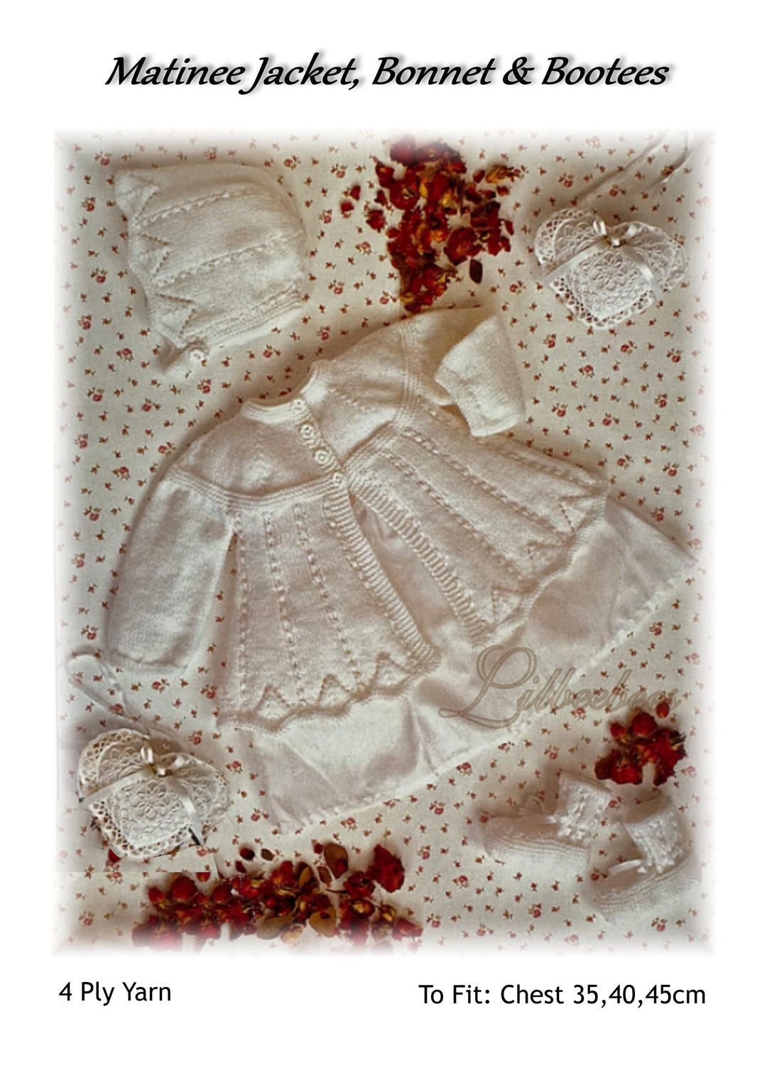 PDF Knitting Pattern - Baby Matinee Jacket, Bonnet & Bootees in 4 Ply ...