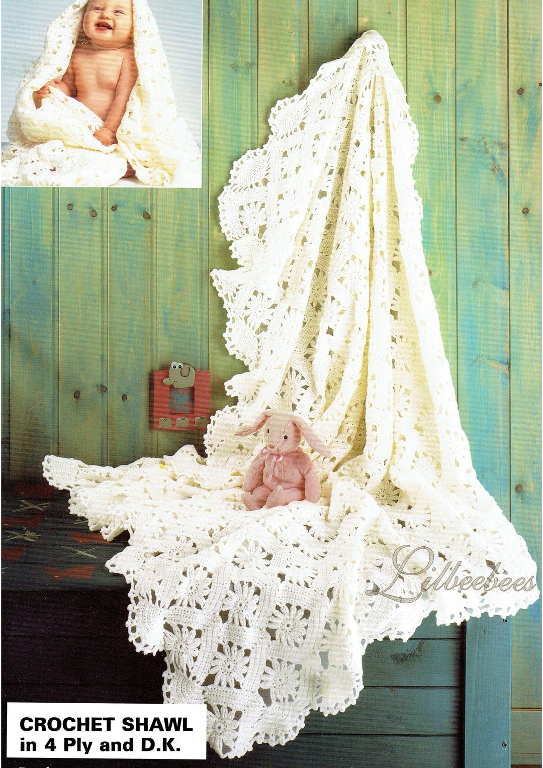 Baby Crochet Pattern - Crochet Shawl in 4 Ply or DK 132-135cm Square ...