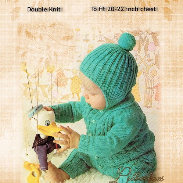 Pram Suit Baby Knitting Pattern - Etsy