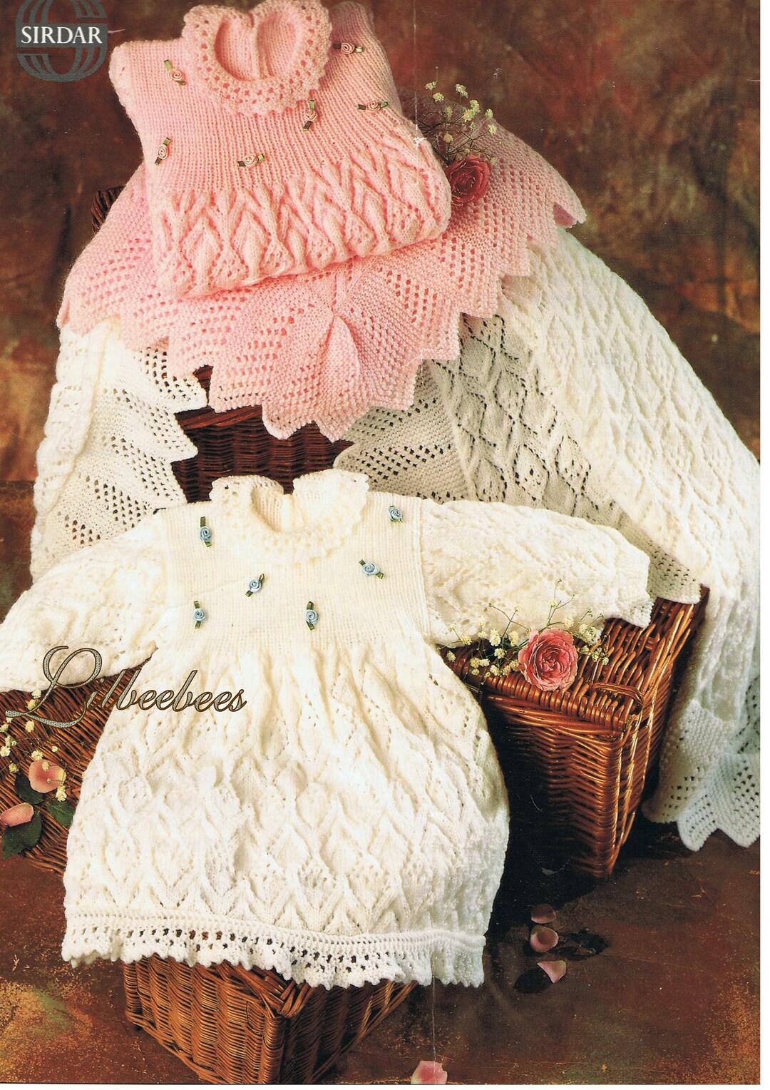 Baby Knitting Pattern, PDF Download. Baby Shawl and Dress to Fit 41 ...