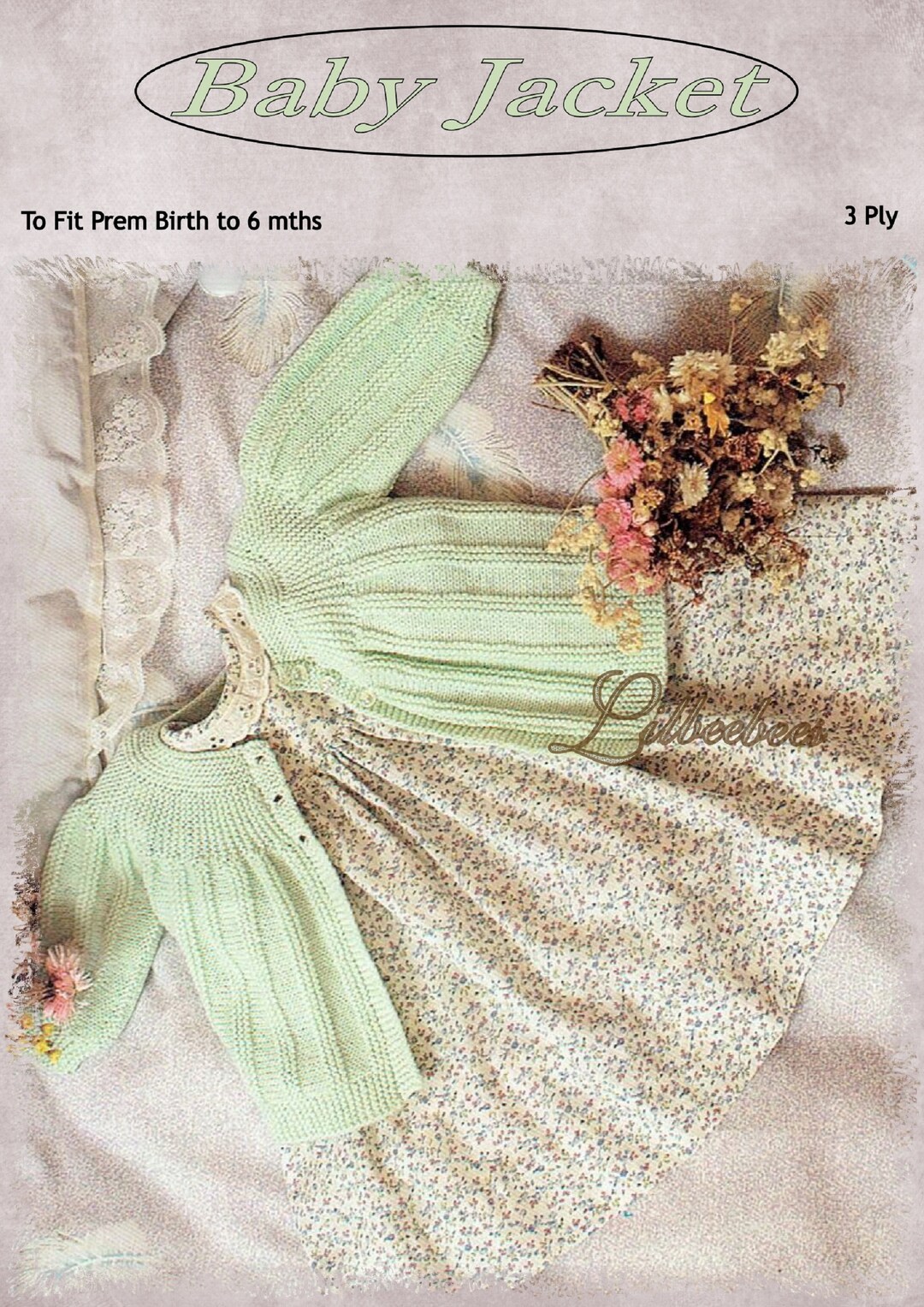 Baby Knitting Pattern, Baby Pattern in 3 Ply. Jacket to Fit Prem to 6 ...