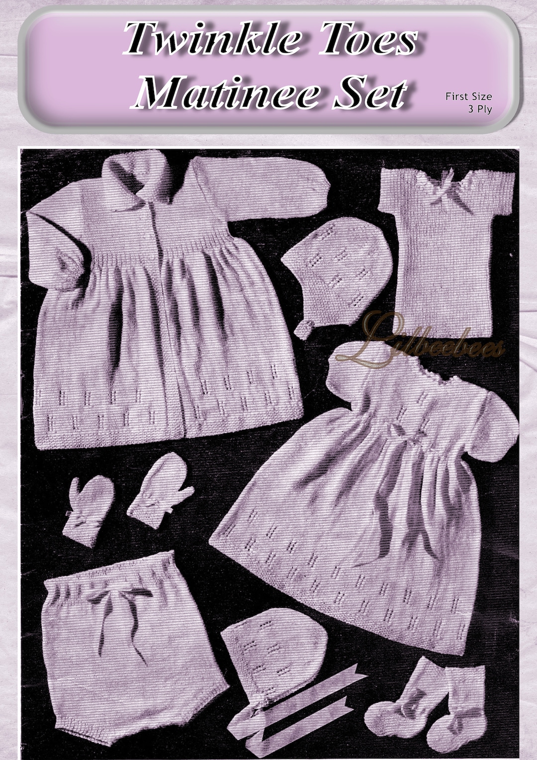 Vintage Baby Knitting Pattern - PDF Download - Matinee Set Including ...