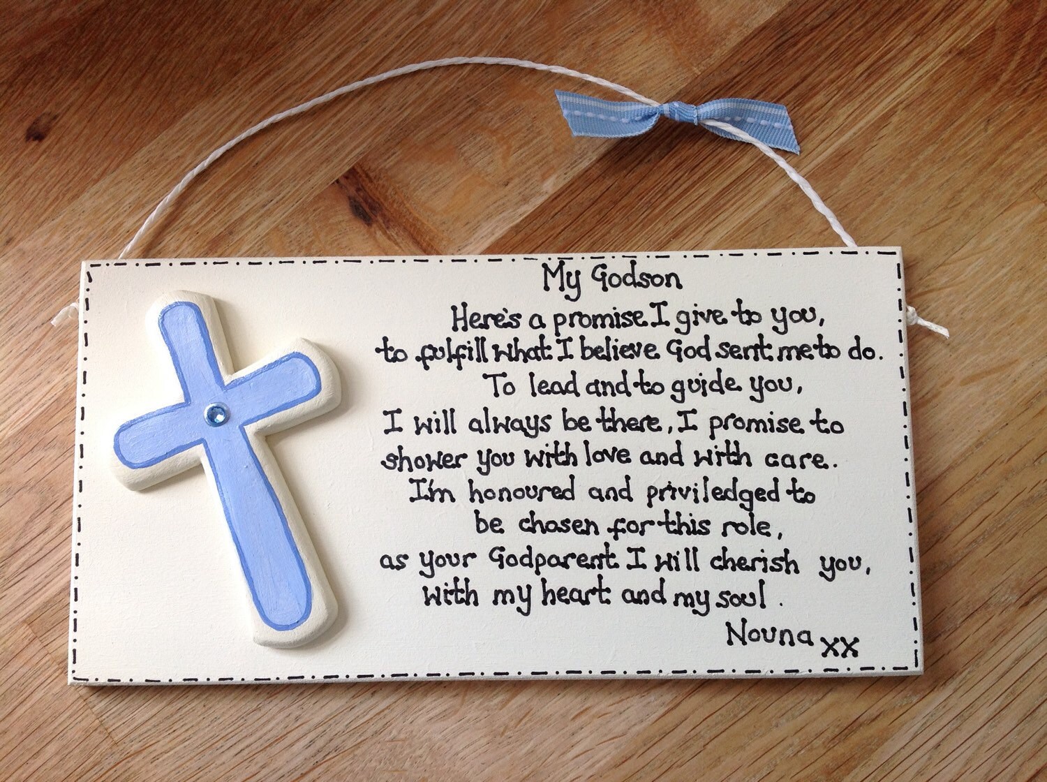 Personalised Christening / Baptism Wooden plaque Goddaughter | Etsy
