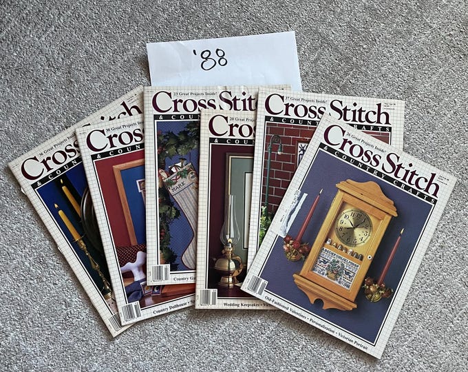 1988 Cross Stitch and Country Crafts Magazines 80’s Back Issues ...