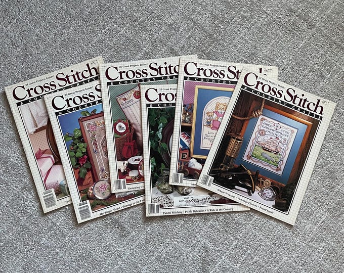 1989 Cross Stitch and Country Crafts Magazines 80’s Back Issues, Vintage Cross Stitch Patterns ...