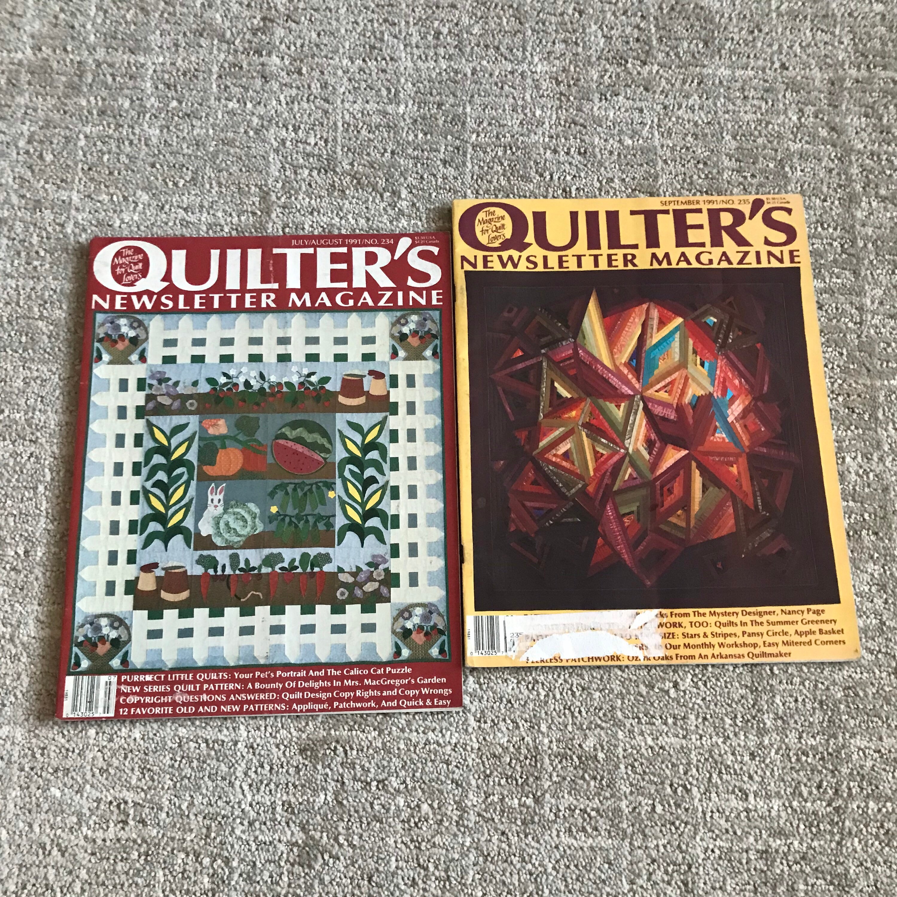 1991 Vintage Quilter's Newsletter Magazines, Vintage Quilting Patterns ...