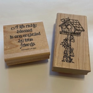 Birdhouse Rubber Stamp, Friendship Stamp, Card Making Stamps, 1990s ...