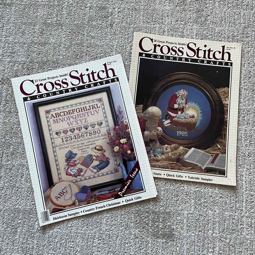 1985 Cross Stitch and Country Crafts Magazines 80s Back Issues, Vintage ...