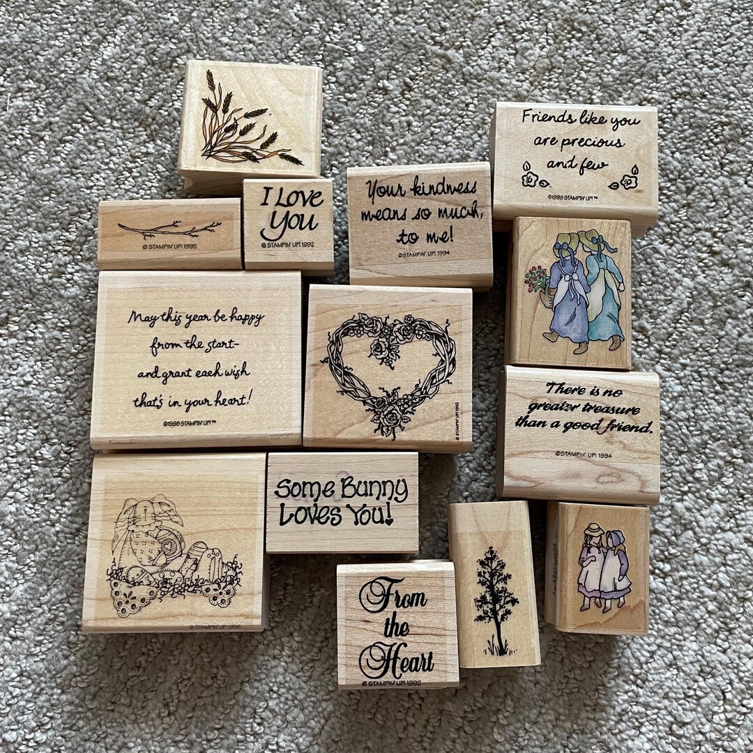 Lot of 14 Friendship Rubber Stamps, Girls Walking Stamp, Kindness Stamp ...