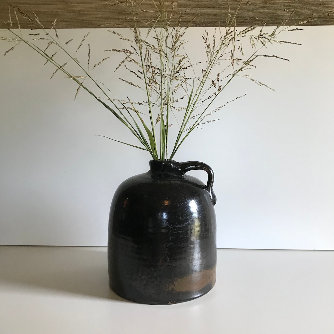Primitive Stoneware Jug, Modern Farmhouse Decor, Primitive Pottery ...