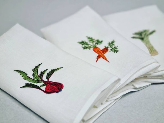 Embroidered Tea Towel Set Linens Kitchen & Dining Tea Towels etna.com.pe