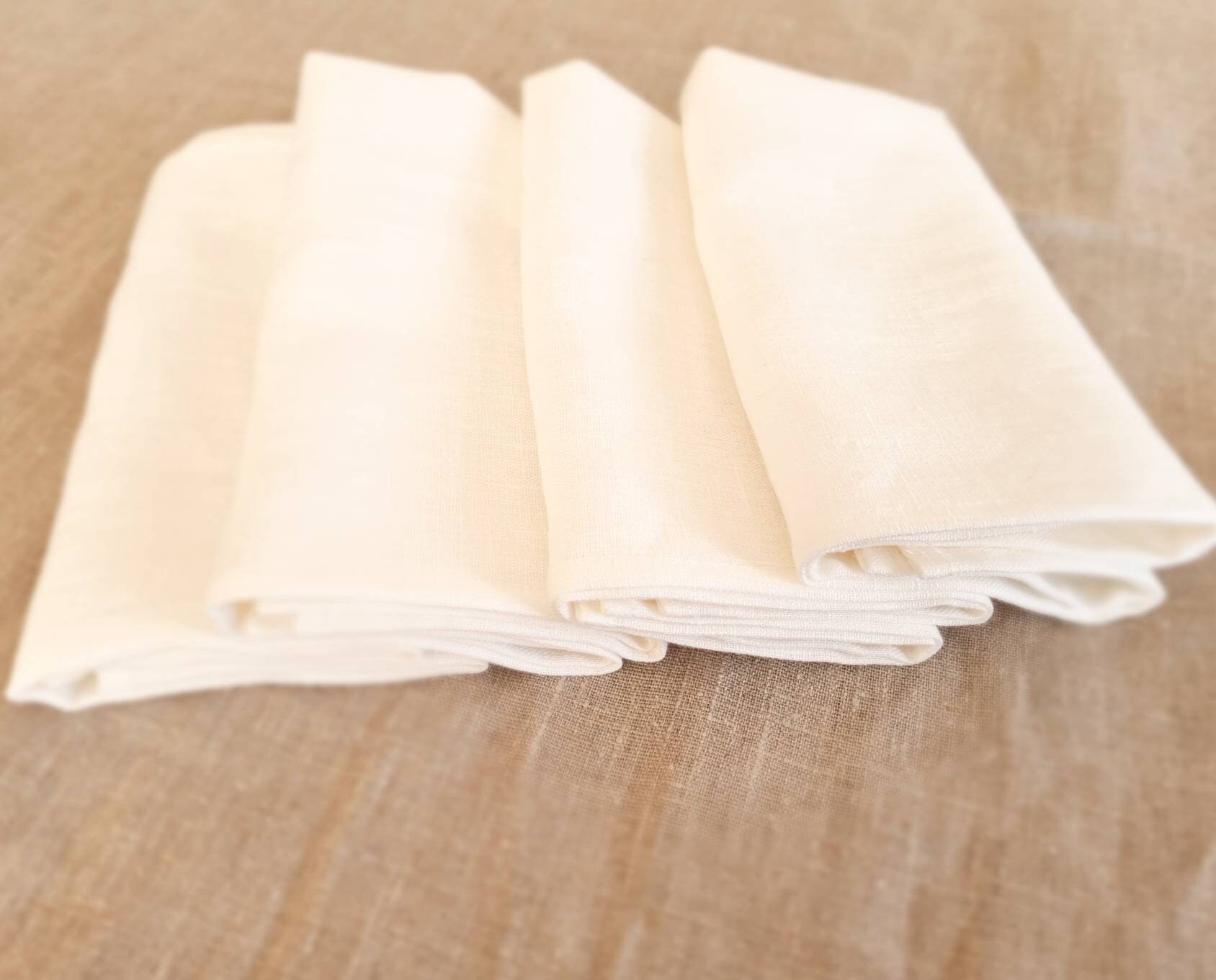 Linen Dinner Napkins off White Simple Linen Napkins Softened - Etsy