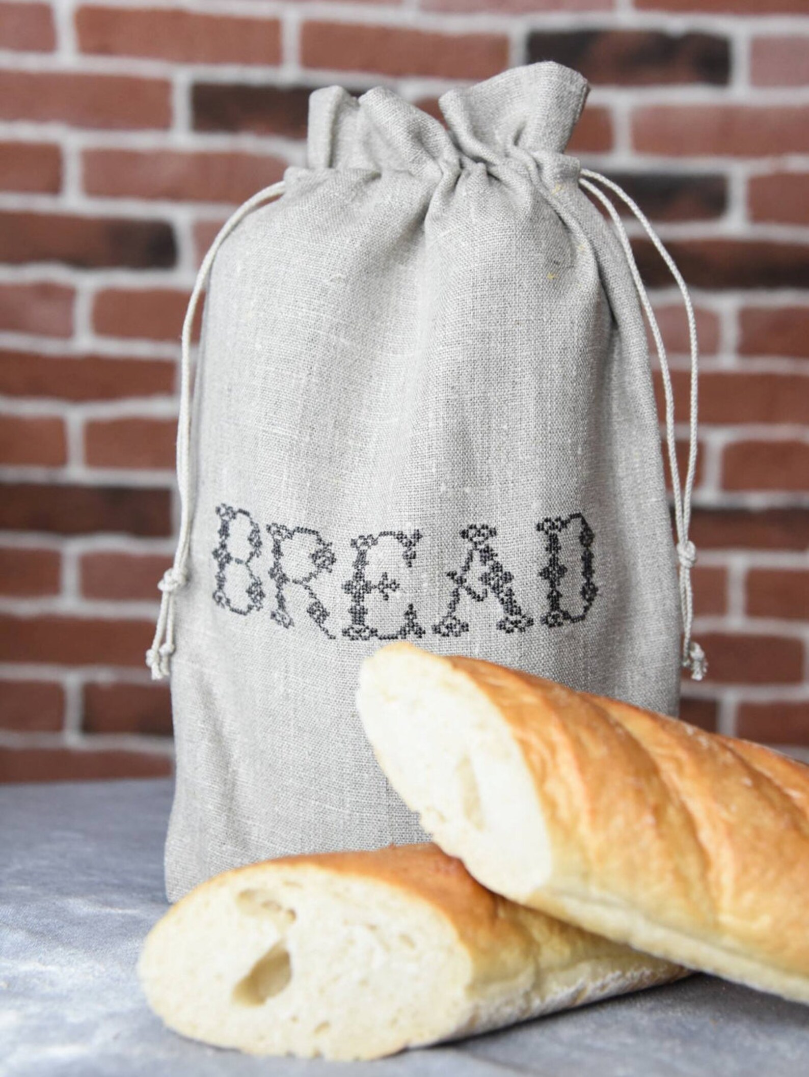 Bread Bag Embroidered Linen Bread Bag Bread Storage Bag - Etsy