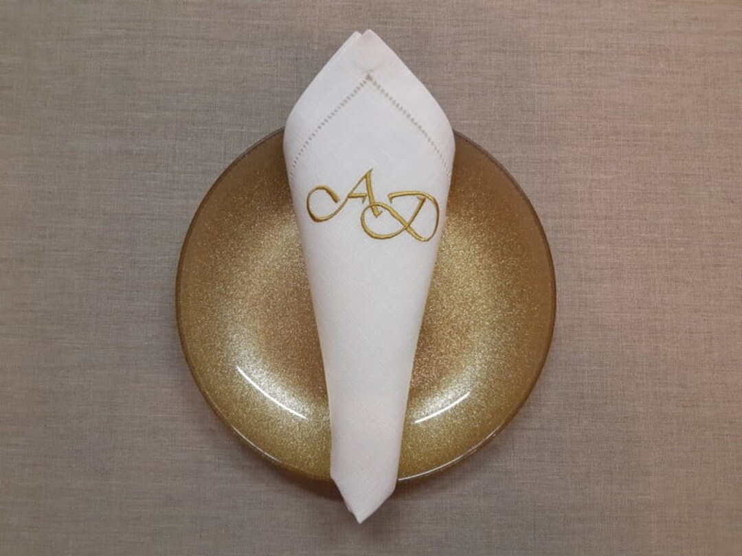 Custom Initials Embroidered Napkin, Personalized Wedding Napkin ...