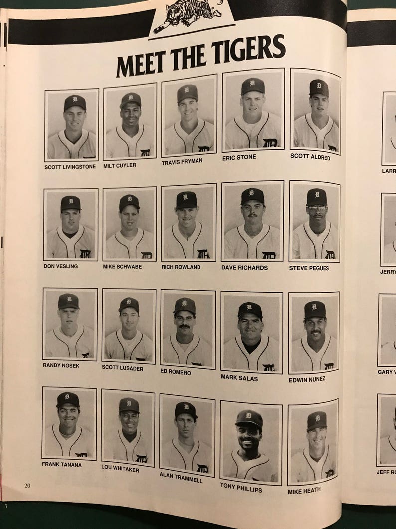 1990 Detroit Tigers Official Program - Etsy