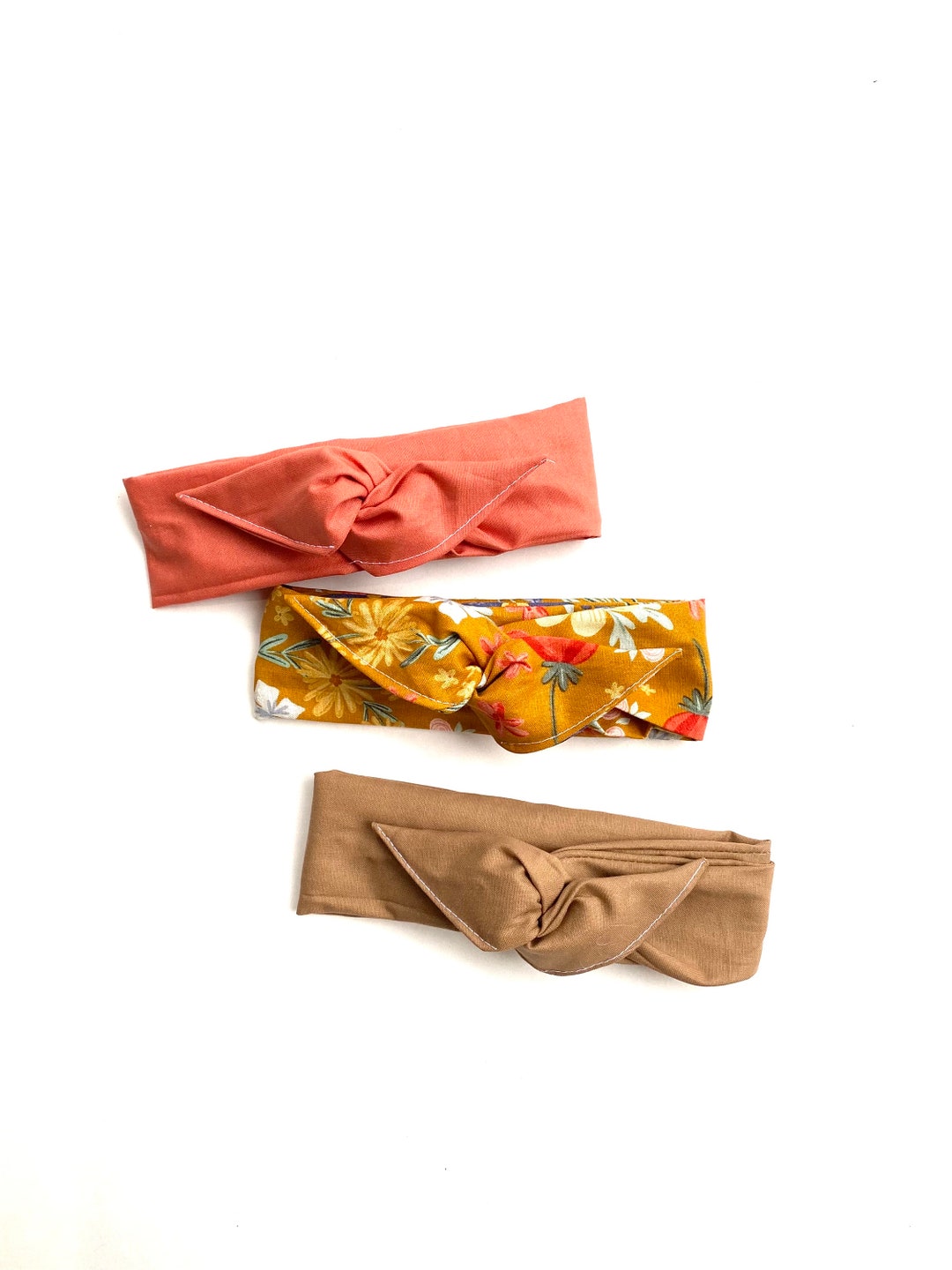 Happy Day Floral Wired Headband Set, Neutral Headband, Tie up Headband ...