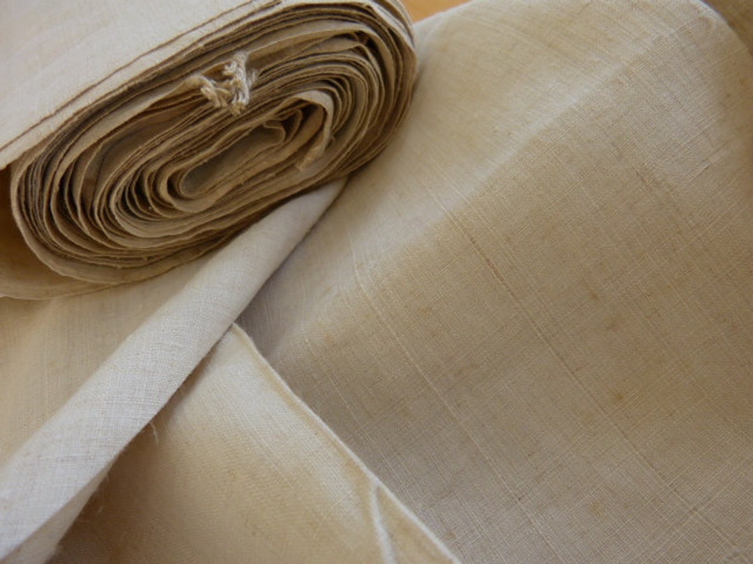 Ca. 1890 Germany Handwoven on a Loom LINEN Bale/roll Bleached 100% ...