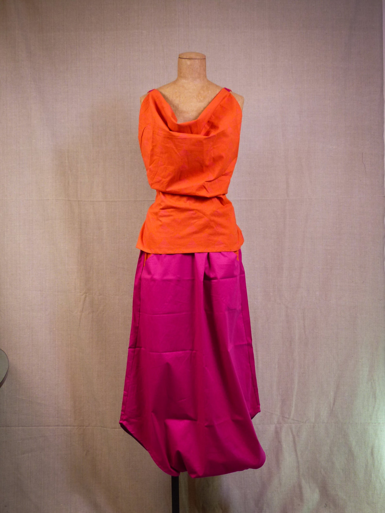 Artist Pant, Skirt/pant Unic Pattern, Orange/pink Printed Pink Printed ...