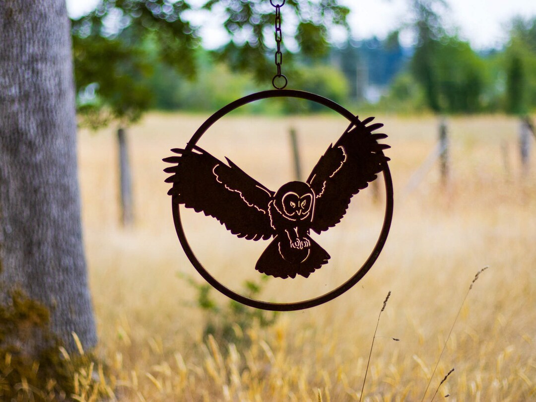 Swooping Barn Owl Ring With Chain - Etsy