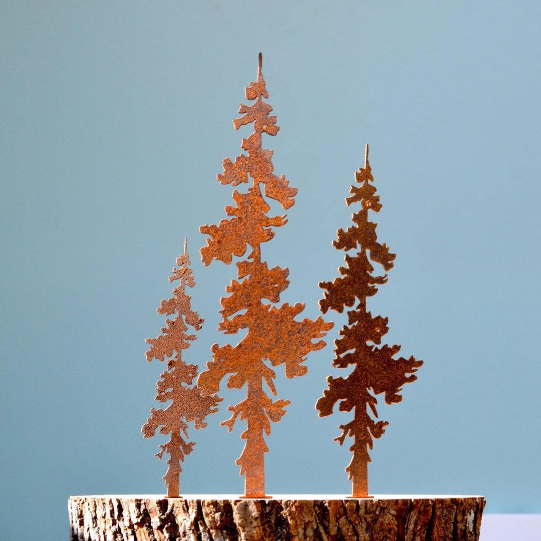 Pine Tree set of 3 Pine Tree Art Evergreen Tree Art Pacific Northwest ...