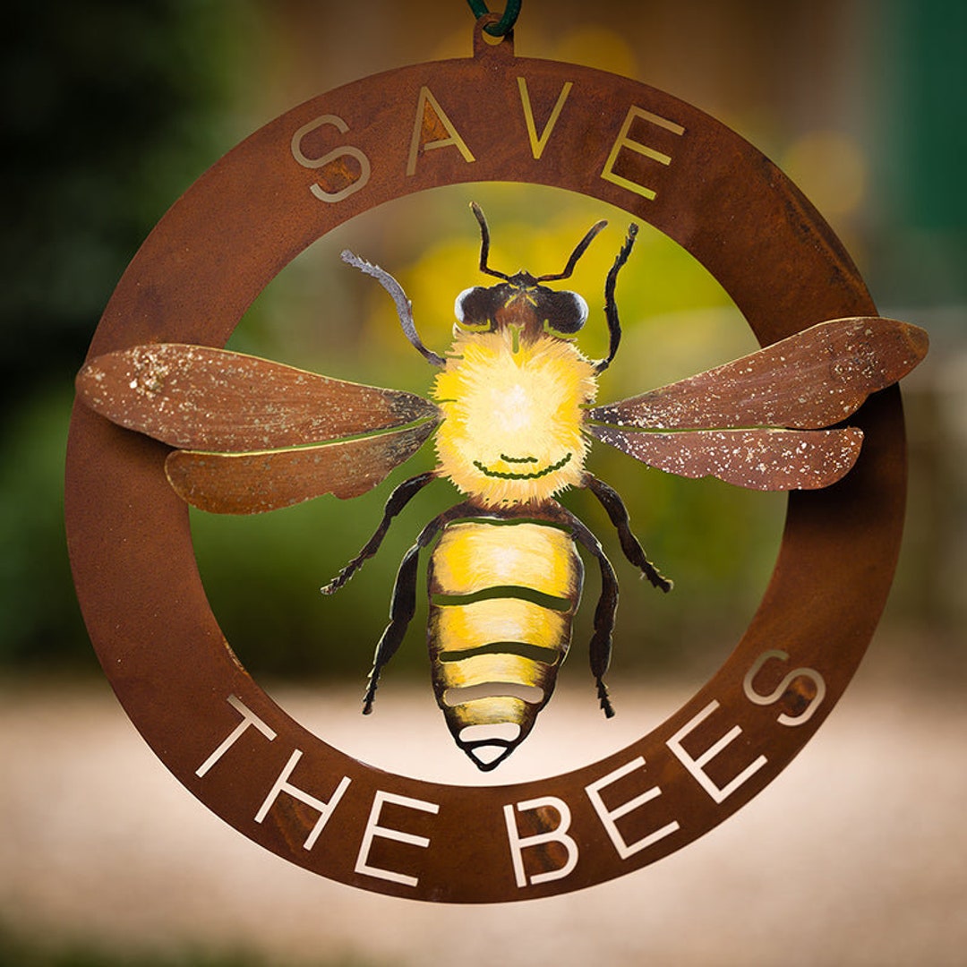 Save the Bees Wall Art Rusted Metal Yard Art Garden Gifts - Etsy