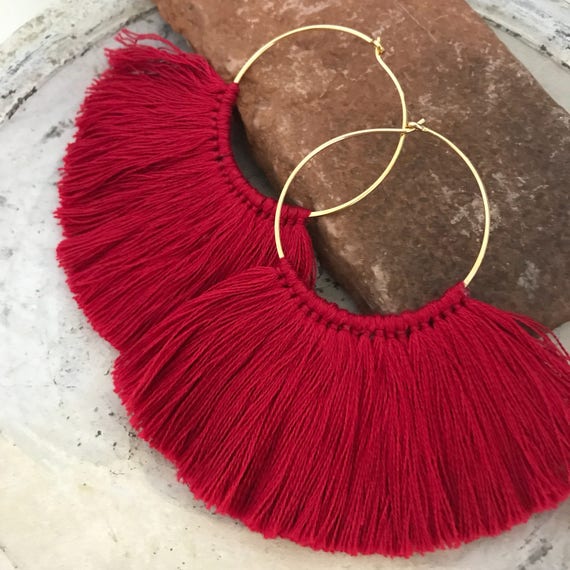 Oversized tassel earrings store