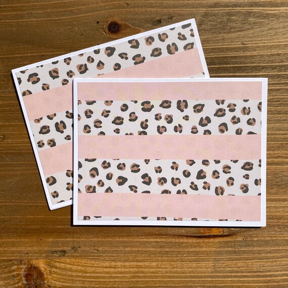 6 Cheetah Cards With Envelopes Cheetah Stationery Set - Etsy
