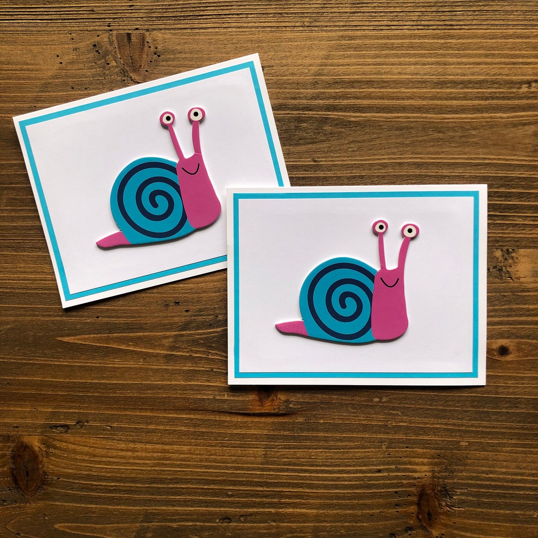8 Snail Cards Blank Snail Cards With Envelopes Kids - Etsy