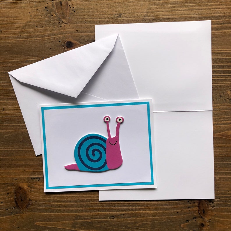 8 Snail Cards Blank Snail Cards With Envelopes Kids - Etsy