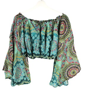 Bohemian Crop Top for Women Belly Dance Crop Top Blouse - Etsy