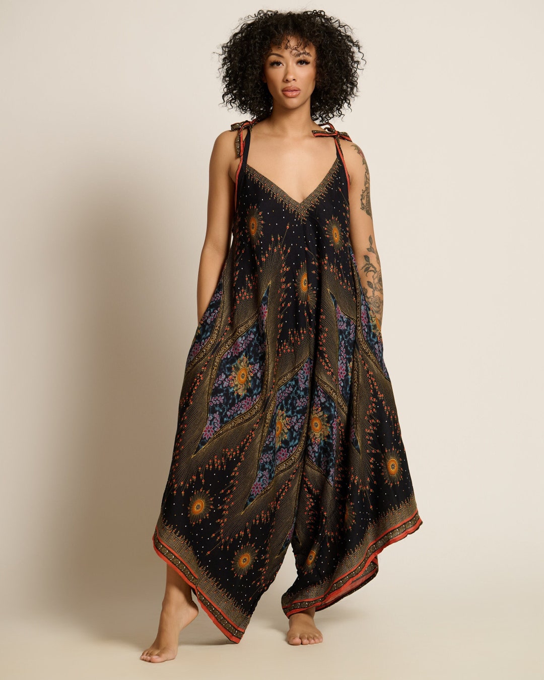 Bohemian Wide Leg Jumper/hippie Boho Jumpsuit/women Loose Pants ...